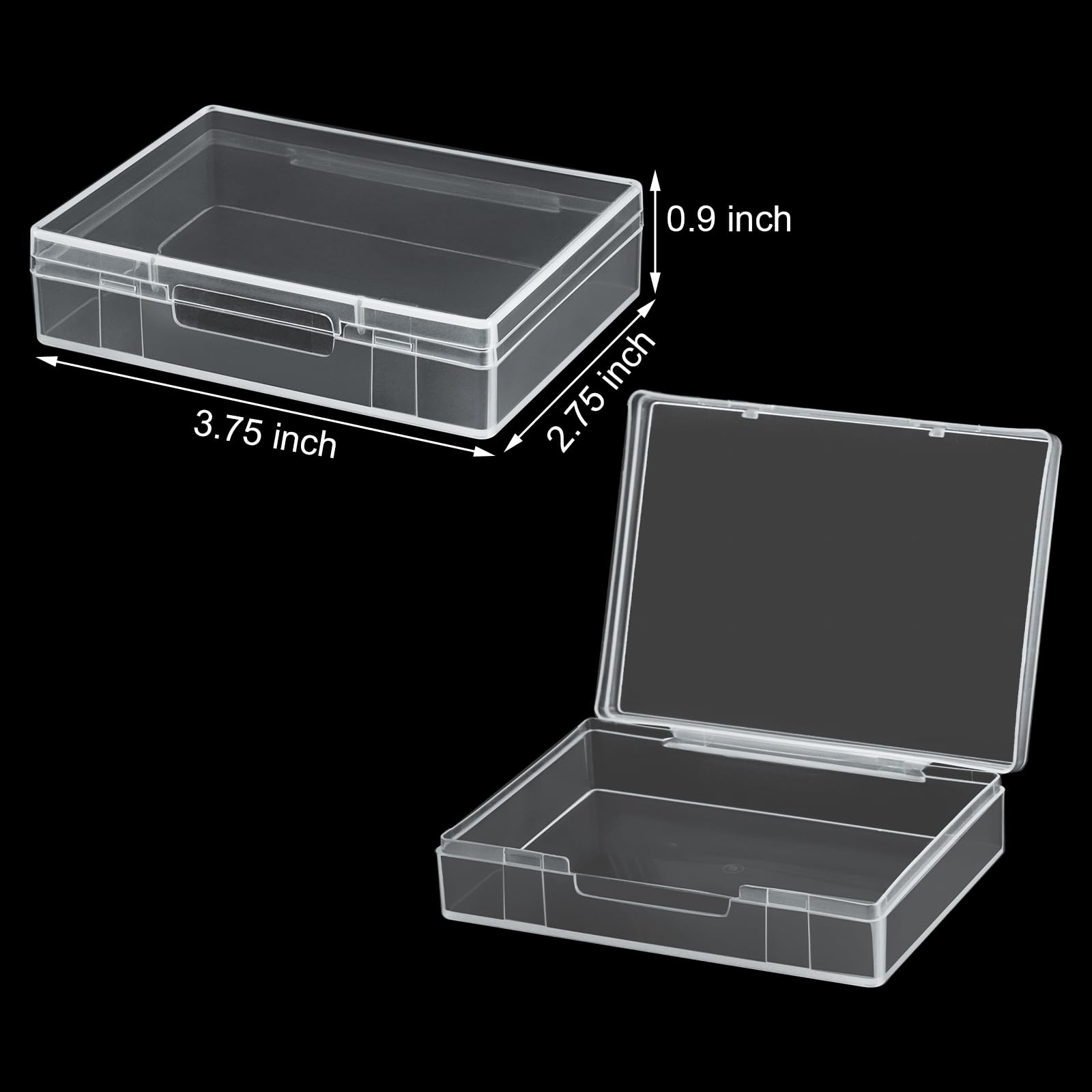 Tebery 24 Pack Playing Card Deck Cases Boxes Snaps Closed, Empty Plastic Storage Box Card Holder Organizer, Rectangle Clear Card Case for Business Trading Card Bridge Size Cards