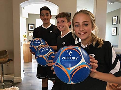 Ollyball VICTURY Inflatable Indoor Soccer Ball! Sz 5 Soccer Ball and Training Video System for Playing Soccer in The House