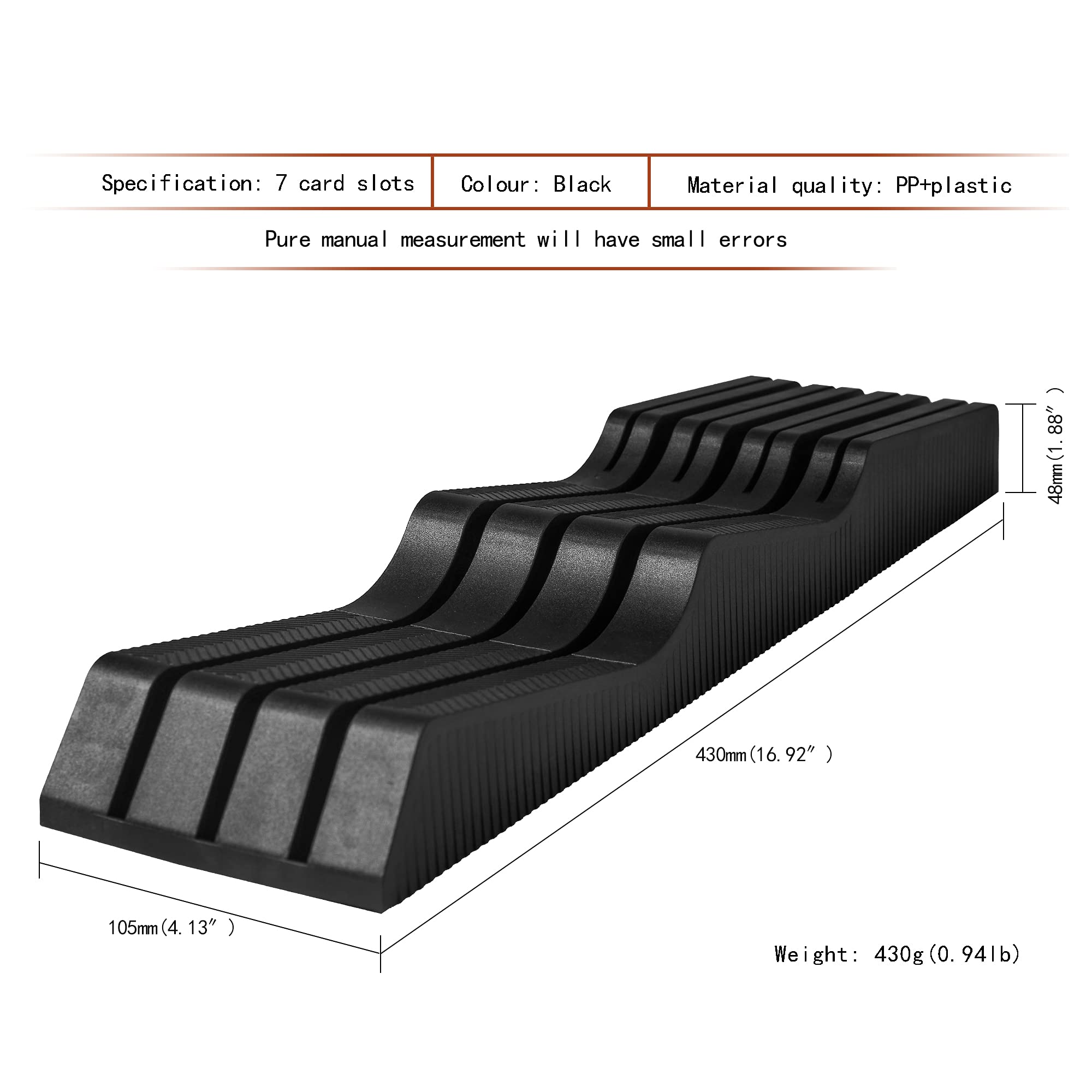 XYJ Drawer Kitchen Knife Holder PP+fiber Knife Stand With 3 Long slots 4 short slots Knives Block Black Non-slip Plastic Chef Knives Storage Organizer (Black)