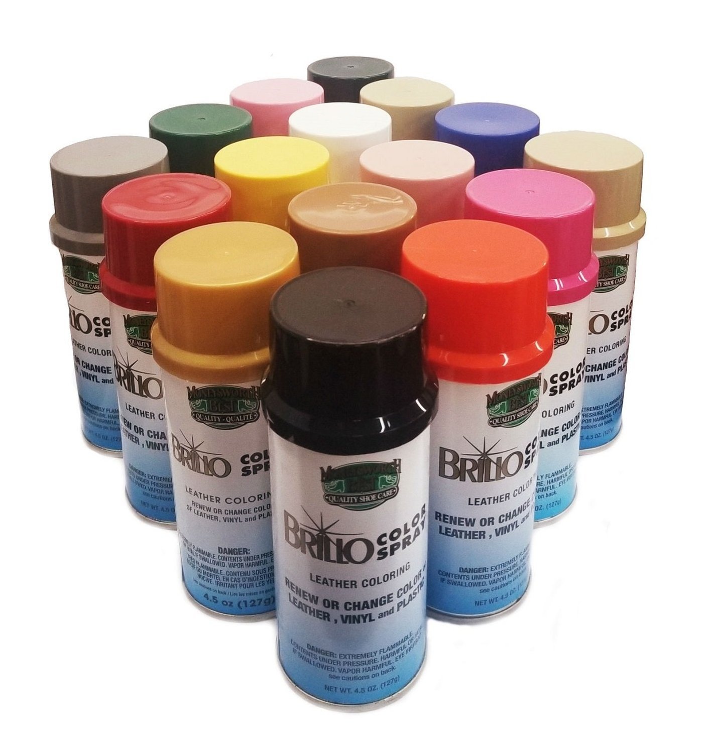 Moneysworth & Best Brillo Leather/Vinyl/Plastic Color Re Spray Dye/Paint 12 oz, Black