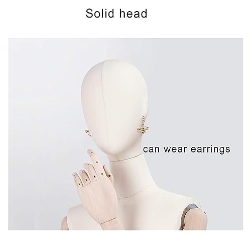 Mannequin Tailors Dummy Torso Dress Form Torso Female Tailors Dummy Dressmakers Dummies Fashion Students Display Bust Torso Head Wood Arm Adjustable for Clothing Je