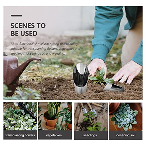 Yardwe 9pcs Silver Pot Care Vegetation Weeding Scoops Metal The Accessories Garden Cleaner Tools Scoop: Tool Spade Ceramic Rake Bonsai Cups Miniature Potted Bucket Home Steel Scoopers