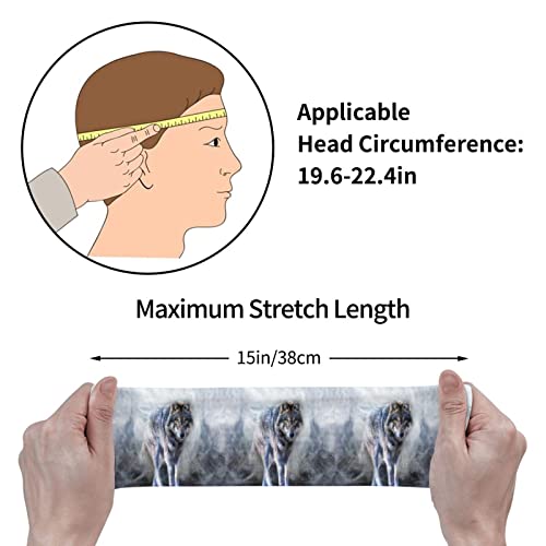 Workout Headbands for Men Women Magic Misty Wolf Breatheable Hair Bands Training Sweat Bands