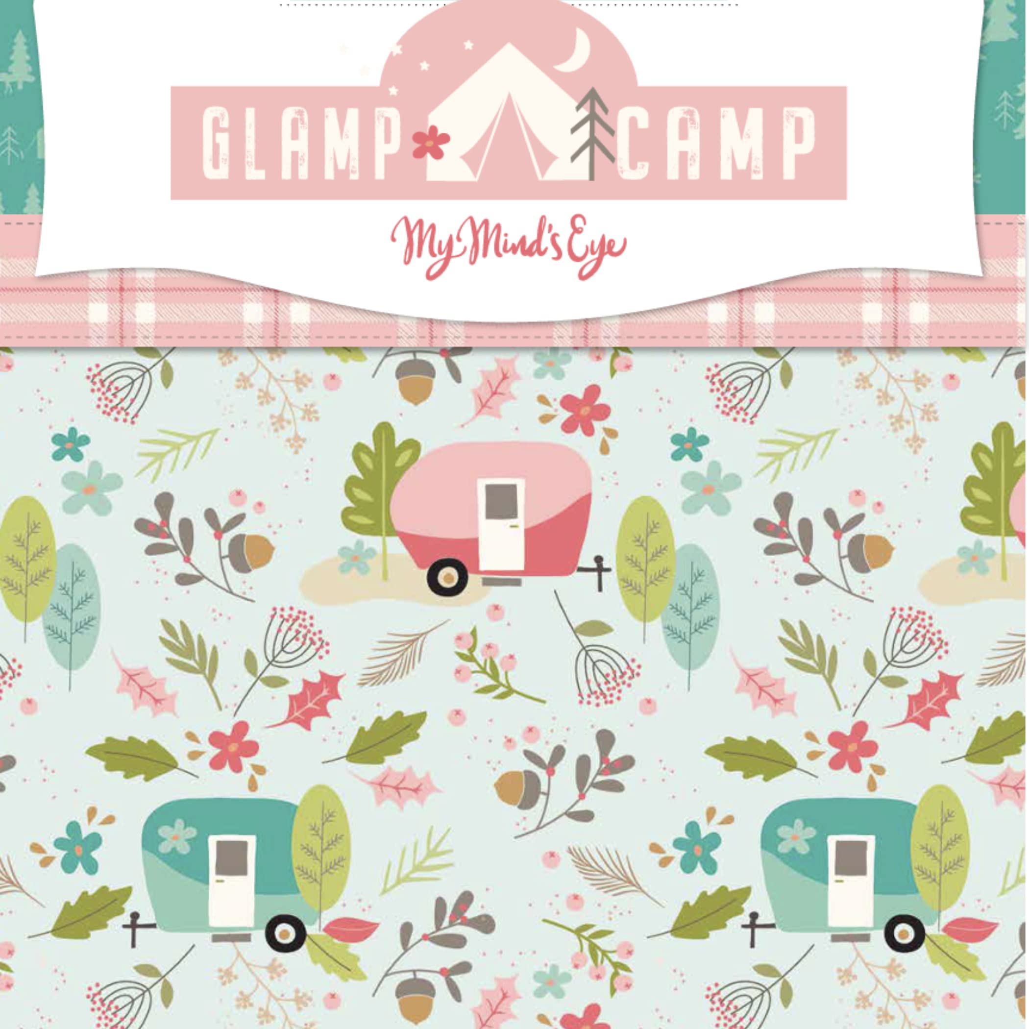 My Mind's Eye Glamp Camp Rolie Polie 40 2.5-inch Strips Jelly Roll Riley Blake Designs RP-12350-40, Assorted, 2.5 Inches