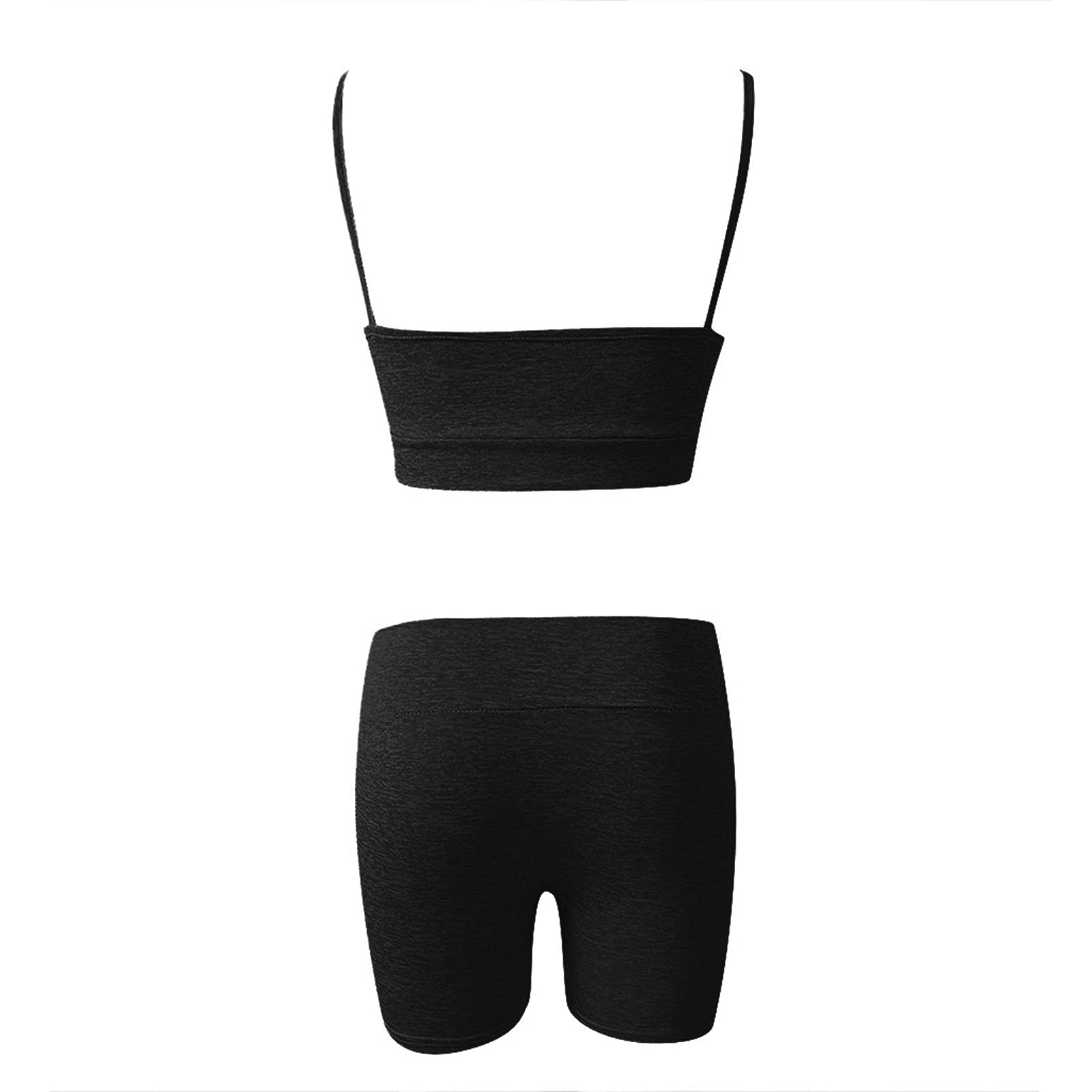 Workout Sets for Women 2 Piece Ribbed Seamless Crop Tank High Waist Yoga Leggings Sets (BB-Black, S)