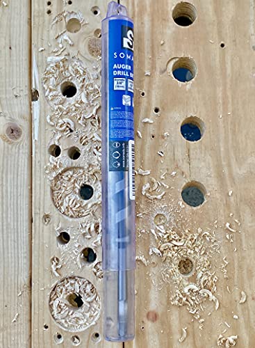SOMADA 3/4-Inch x 12-Inch Auger Drill Bit for Wood, Hex Shank 3/8-Inch, Ship Auger Long Drill Bit for Soft and Hard Wood, Plastic, Drywall and Composite Materials