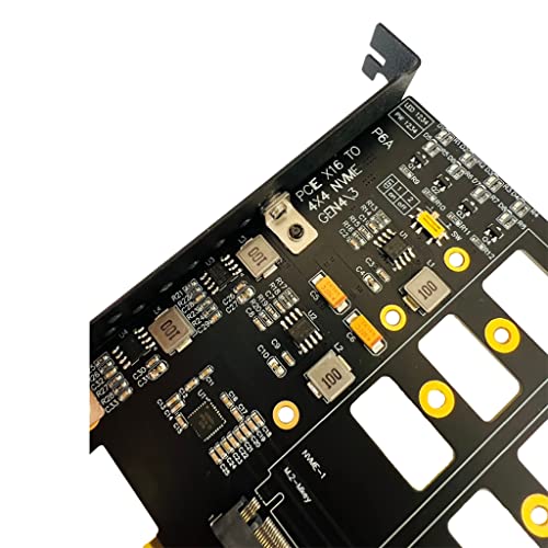 XT-XINTE PCI-E 4.0 4x4 to M.2 4-Bays Expansion Card for M.2 NVMe Solid State Drive 2242 2260 2280 SSD PCIe X16 4.0 Gen 4 Adapter Card
