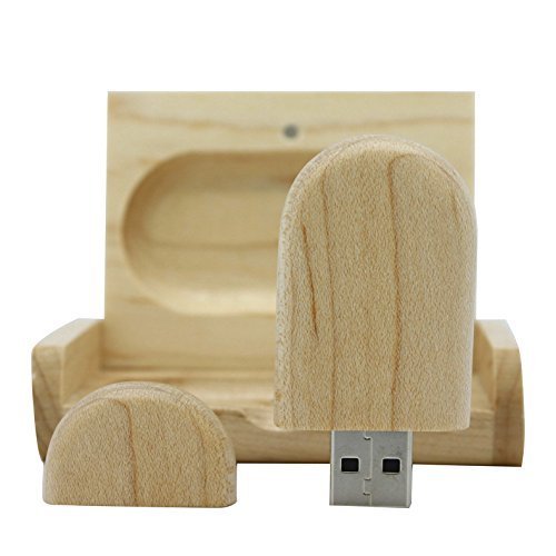 Maple Wood USB Flash Drive with Wooden Box U Disk Memory Stick Pen Drive (128GB, 3.0)
