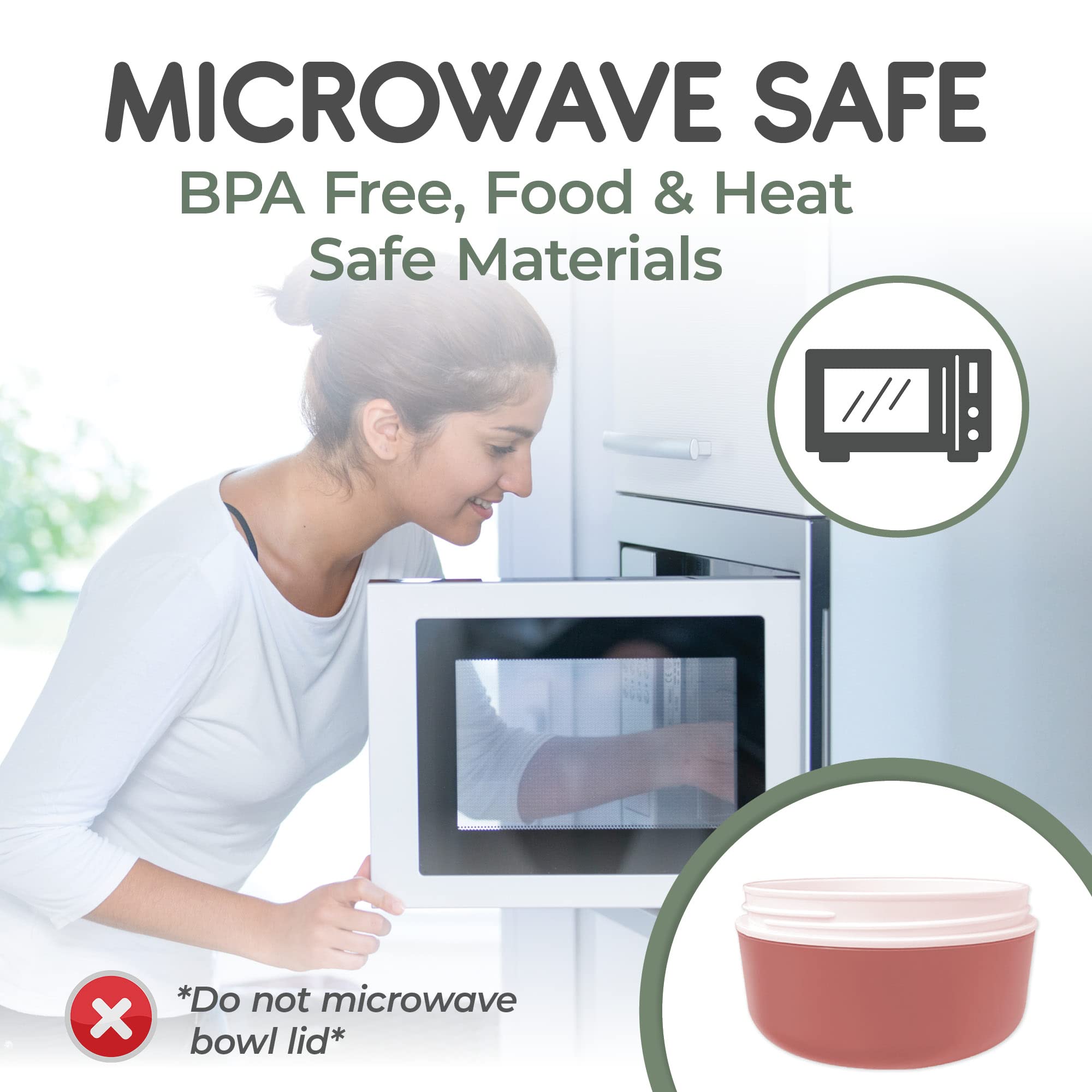 Souper Duper Ramen Bowl Set with Utensil & Saucer • Microwave, Serve & Eat Noodles in the Same Soup Bowl • Grab-and-Go Leak Proof Lid • Easy to Clean • Freezer Safe • For Dorm, Office, Home