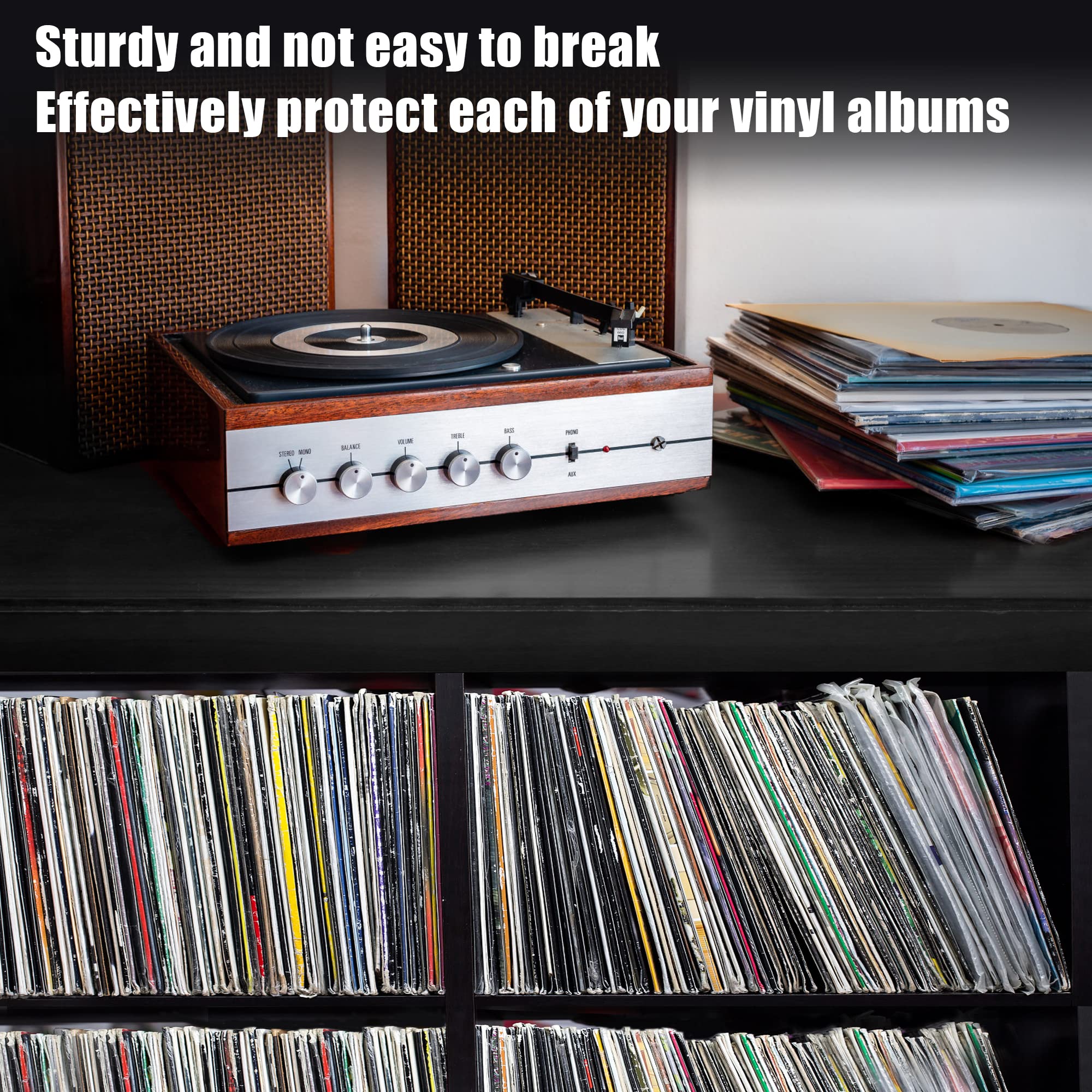 MyLifeUNIT Vinyl Record Sleeves, Record Sleeves Outer for Single & Double LP Album Covers 12.8" x 12.8" (100 PCS)