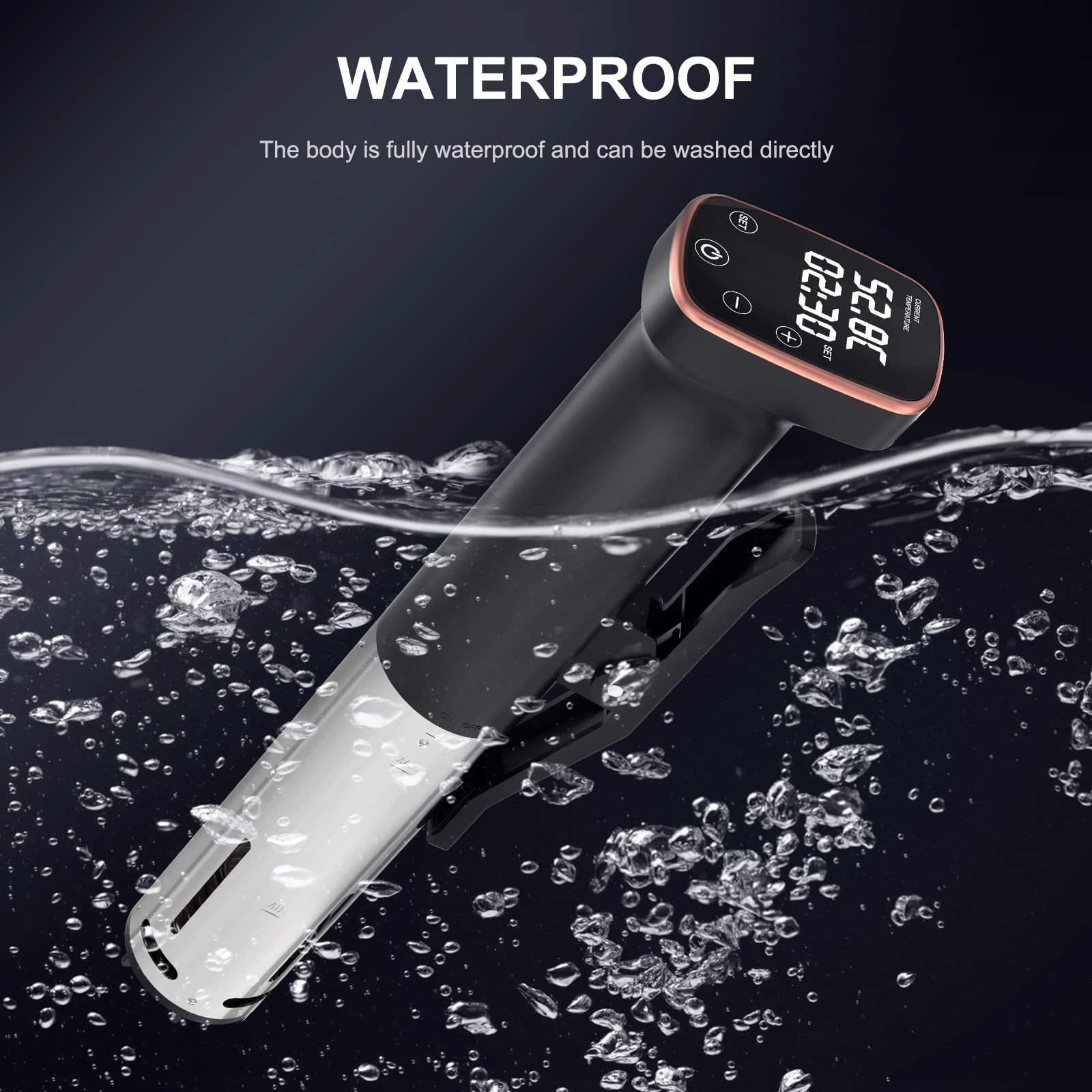 Sous Vide Cooker, Wifi Sous Vide Machine Cooker,IPX7 Waterproof, 1100W Fast-Heating Immersion Circulator with Recipes on APP,Accurate Temperature and Time Control, Low Noise