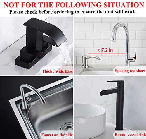 YATOISUR Sink Splash Guard 14.4β x 5.4β - Sink Faucet Mat with Faucet Water Catcher Mat & Soap Dish & Sponge Holder 3 in 1 - Silicone Faucet Handle Drip Catcher Tray for Kitchen RV & Bar Faucet, Clear