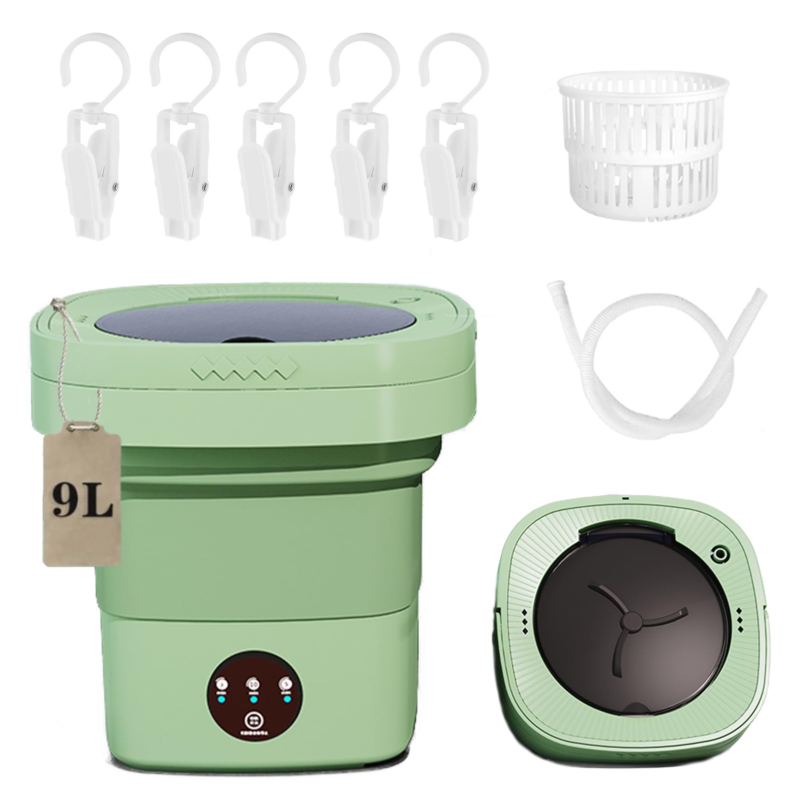 Portable washing machine foldable,Mini washer machine,8Litre large capacity Mini Washer for Underwear,Mini laundry machine suitable for Travel, RV, Camping, Home or Apartments Laundry Used (purple)
