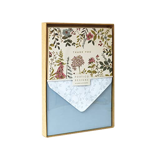 Portico Designs Floral Thank You Notecards with Gold Foil & Emboss Detail and Matching envelopes