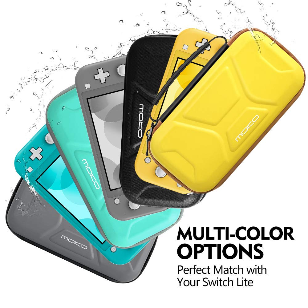 MoKo Carry Case Compatible with Nintendo Switch Lite, Fits AC Wall Charger Adapter, Protective Hard Shell Travel Carrying Case Pouch Compatible with Switch Lite with 20 Games Cartridges - Turquoise