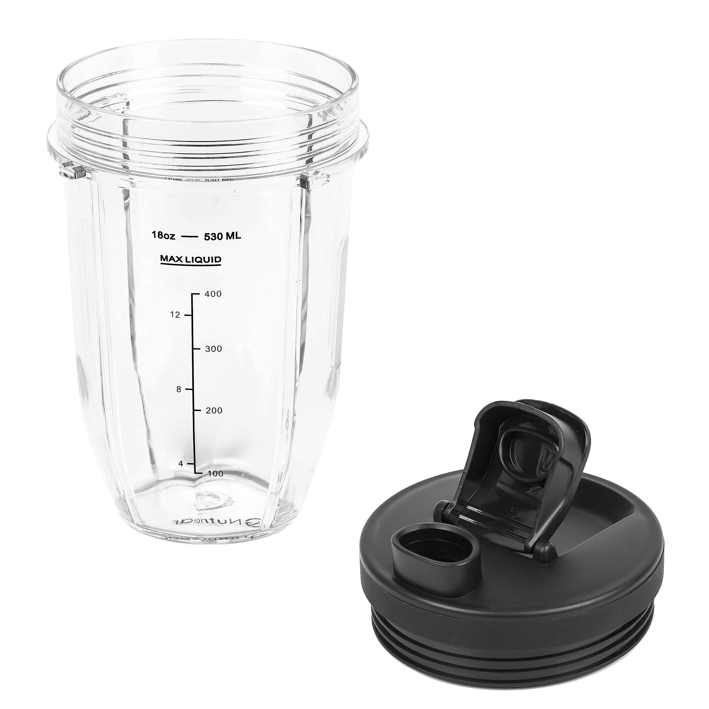 Nutri Ninja 18 oz Tritan Cups with Sip & Seal Lids. Compatible with BL480, BL490, BL640, & BL680 Auto IQ Series Blenders (Pack of 2)