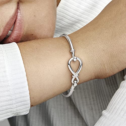 Pandora Jewelry Infinity Knot Bangle Bracelet for Women - Sterling Silver - 7.5"