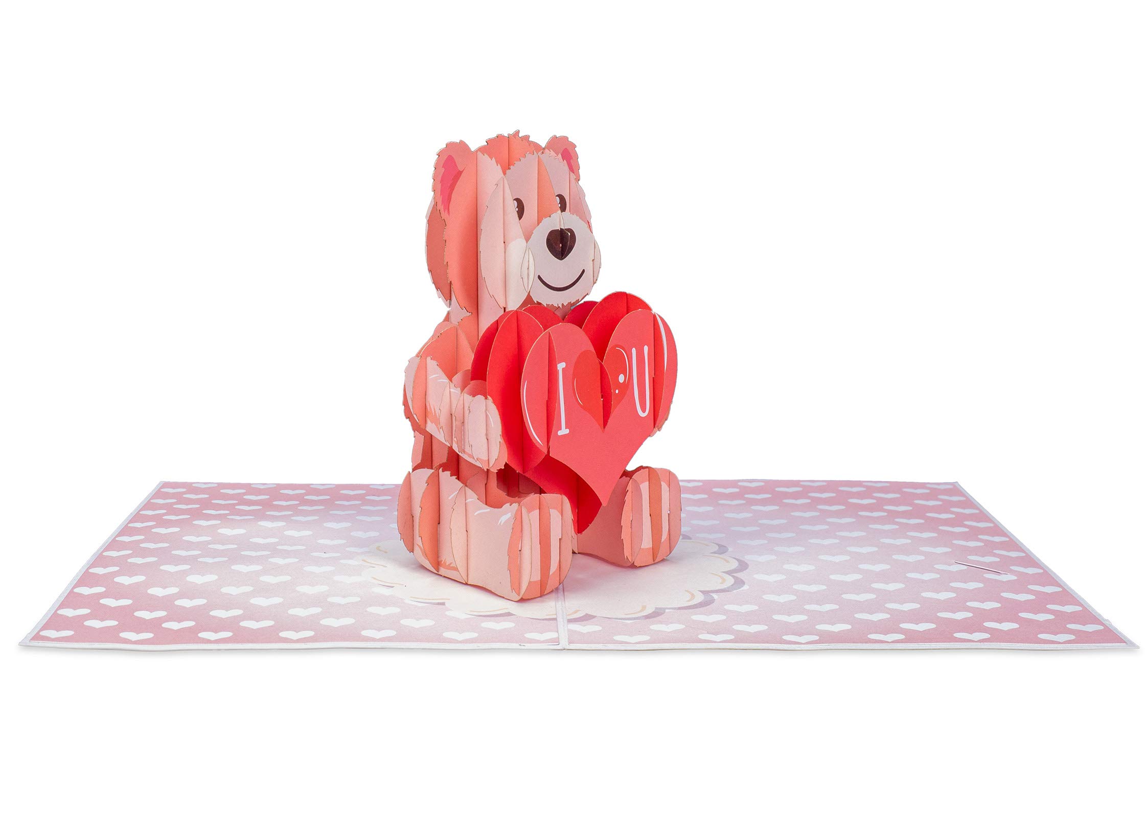 Paper Love Valentines Day Pop Up Card, 3D Teddy Bear - 5" x 7" Cover - Includes Envelope and Note Card