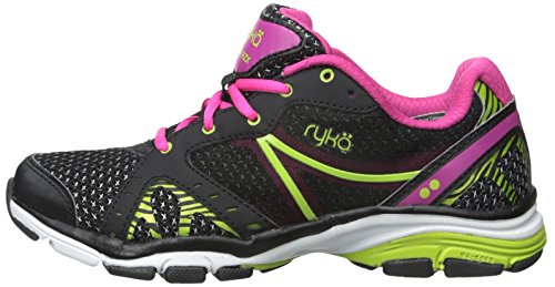Ryka Women's Vida RZX Cross-Training Shoe, Black/Ryka Pink/Lime Blaze, 8.5 M US