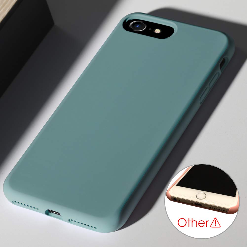 Miracase iPhone SE Case 2022/2020,iPhone 8 case,iPhone 7 Silicone Case Gel Rubber Full Body Protection Case Drop Protection for Apple iPhone SE 2022/2020/8/7(4.7")(Midnight Green)