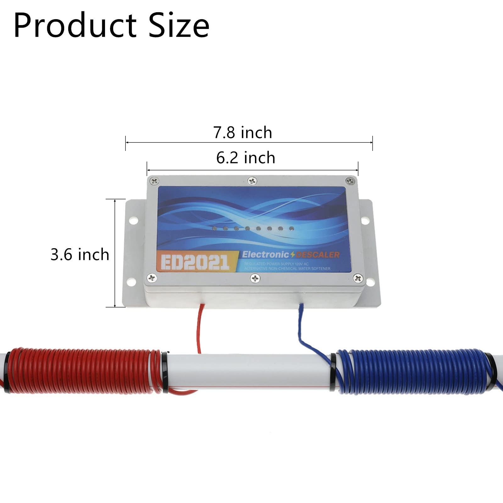 Timilge Electronic Water Descaler System, Reduces Limescale, Rust, and Minerals, No Chemicals, Easy Installation