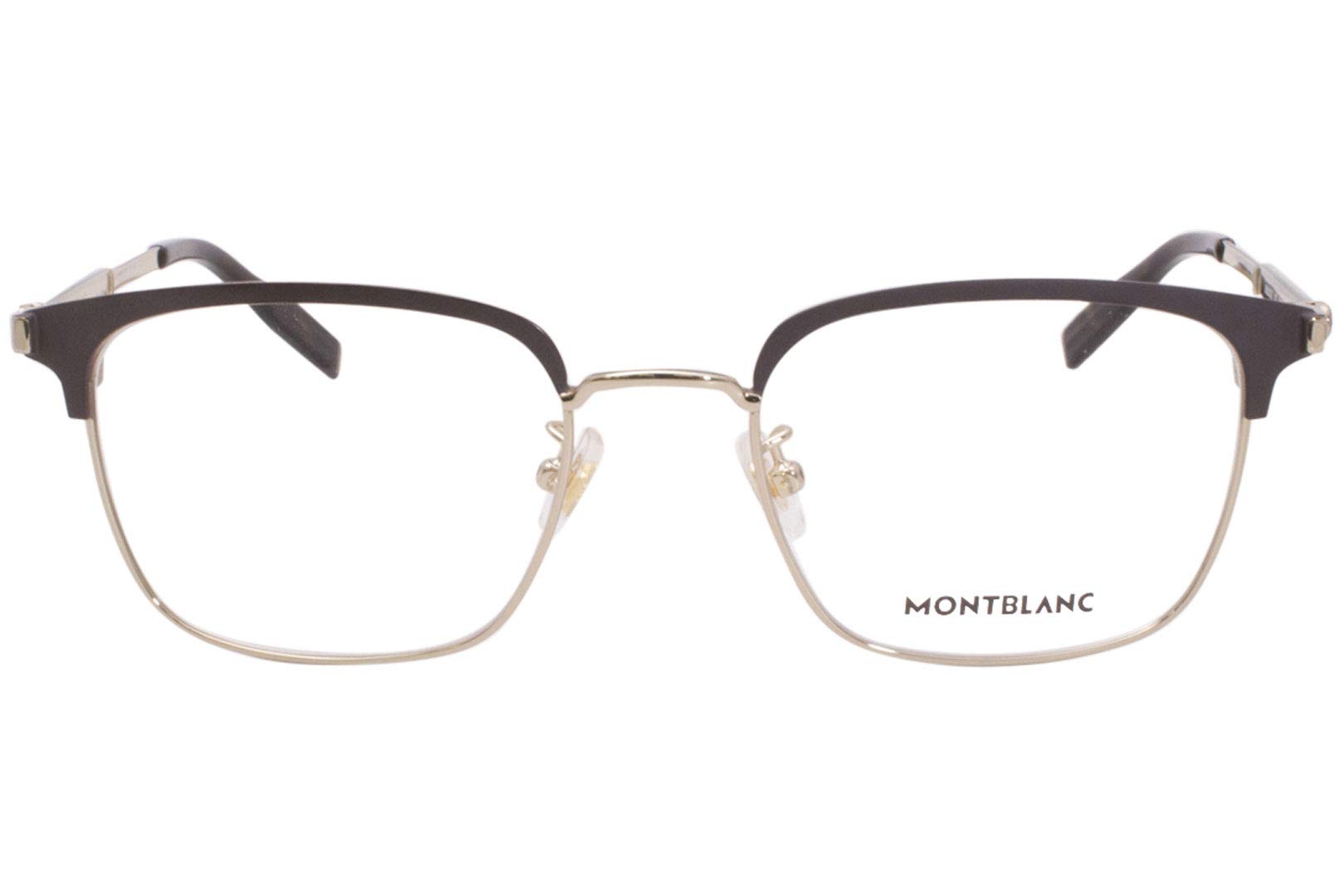 Montblanc Rectangular Eyeglasses MB0083OK 002 Matte Brown/Gold/Havana 52mm 0083