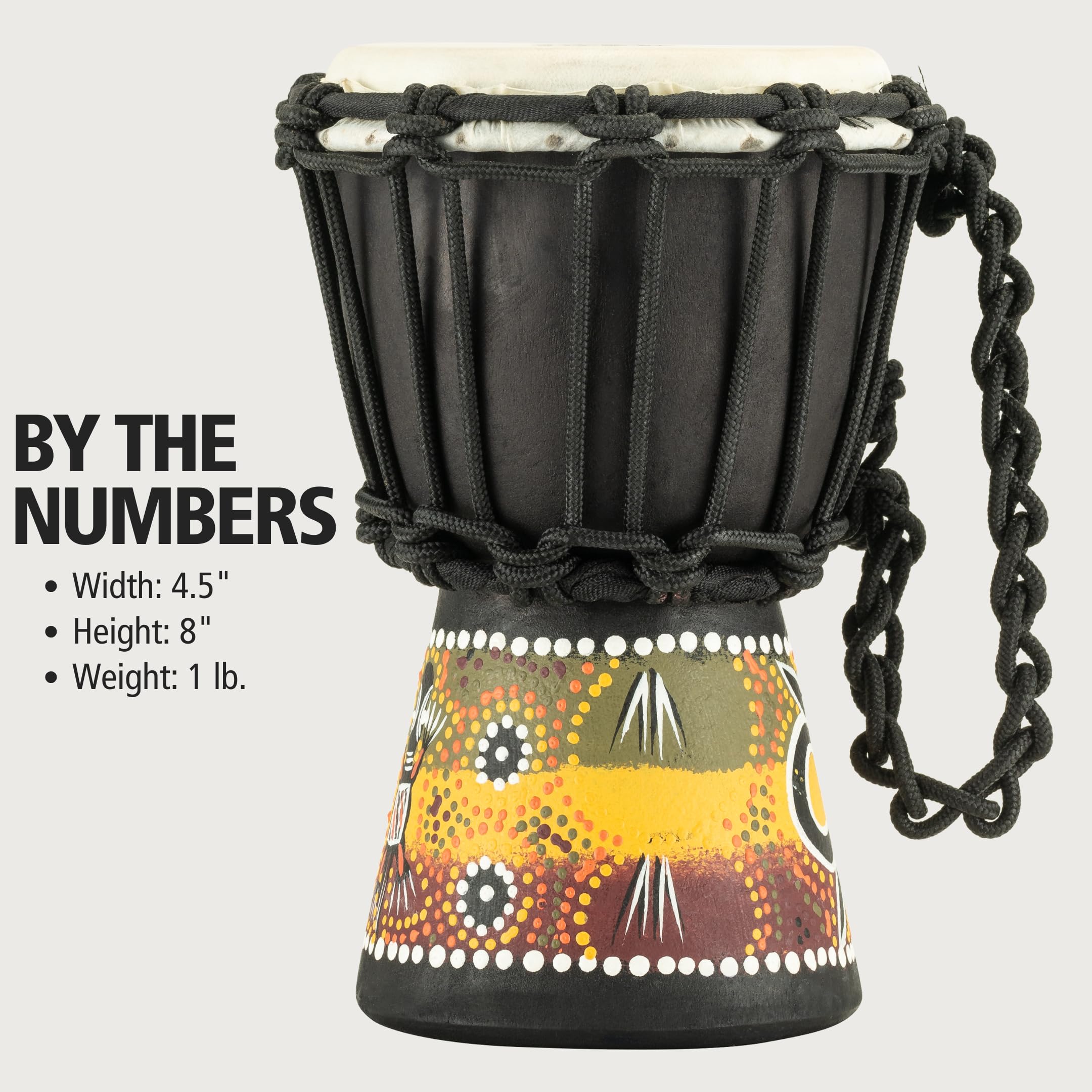Meinl Percussion African Style Mini Djembe Drum for Room Decoration β NOT Made in China β Hand Painted Mahogany Wood, 2-Year Warranty (HDJ7-XXS)