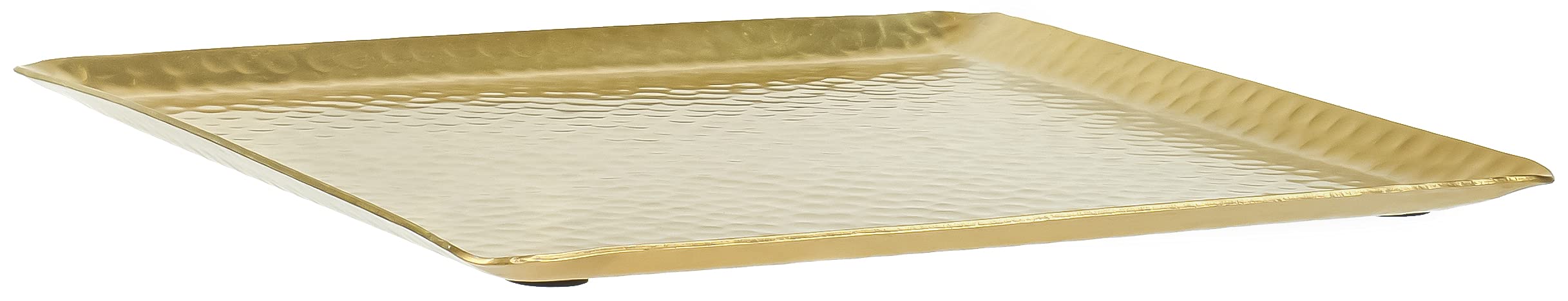 Red Co. 11.25 inch Square Large Gilded Aluminum Hammered Decorative Serving Tray