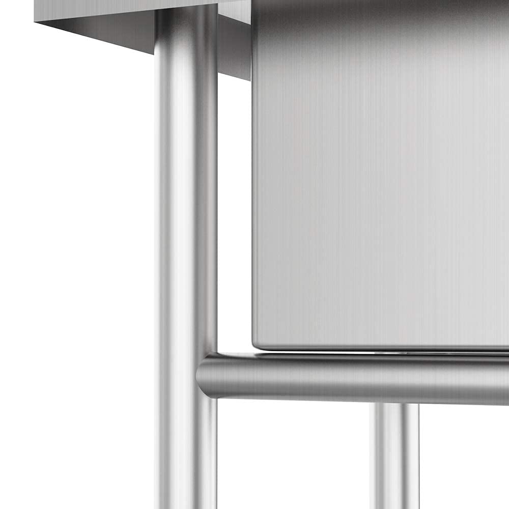 VINGLI Upgraded Free Standing 304 Stainless Steel Utility Sinks for Laundry Room with Backsplash, Industrial Garage Sink Commercial Sink for Restaurant, Workshop β 28" W x 24" D x 40.2" H