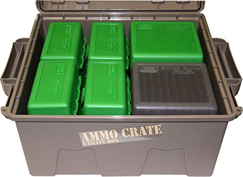 MTM ACR8-72 Ammo Crate Utility Box | Ammo, Survival or Hunting Gear Storage | O-Ring Seal for Water Resistant Dry Storage | Double Padlock tapped for Security | Carries 85lbs of Gear | Dark Earth