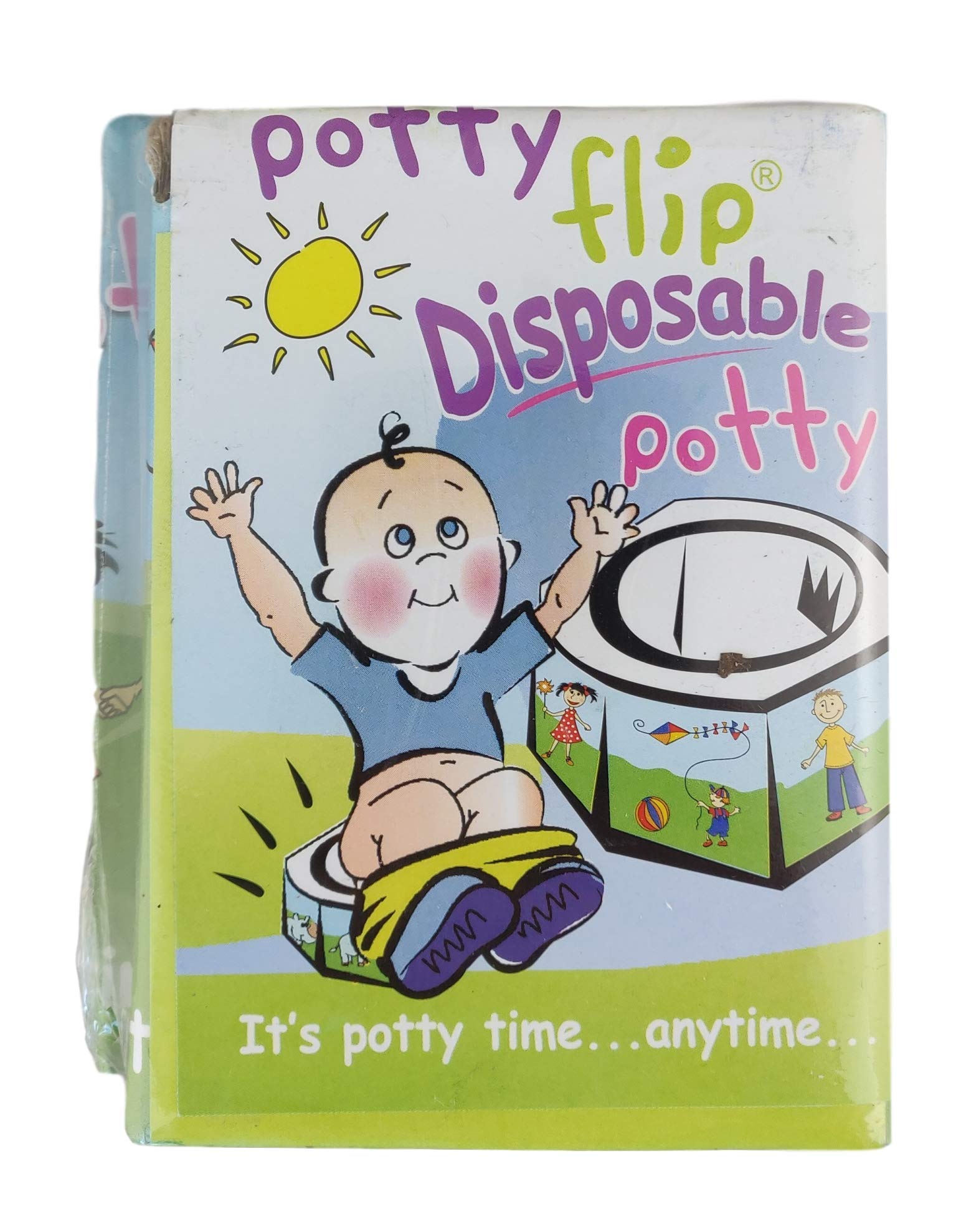 Potty Flip Disposable Potty - 3 Pack - Portable Potty-Training Potty - Disposable Travel Potty - Toddler Potty Training Seat - Supports Children Up to 75lbs