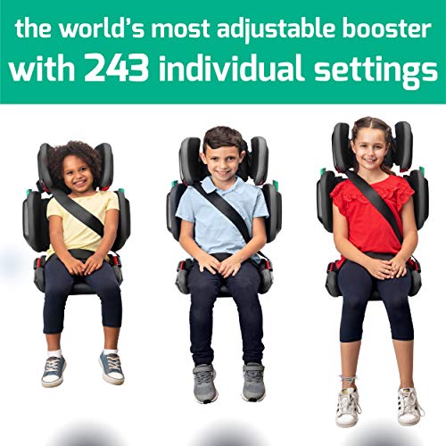 mifold hifold fit-and-fold Highback Booster Seat, – Adjustable Narrow, Foldable Booster Car Seat for Everyday, Travel, Carpooling and More – Slate Grey