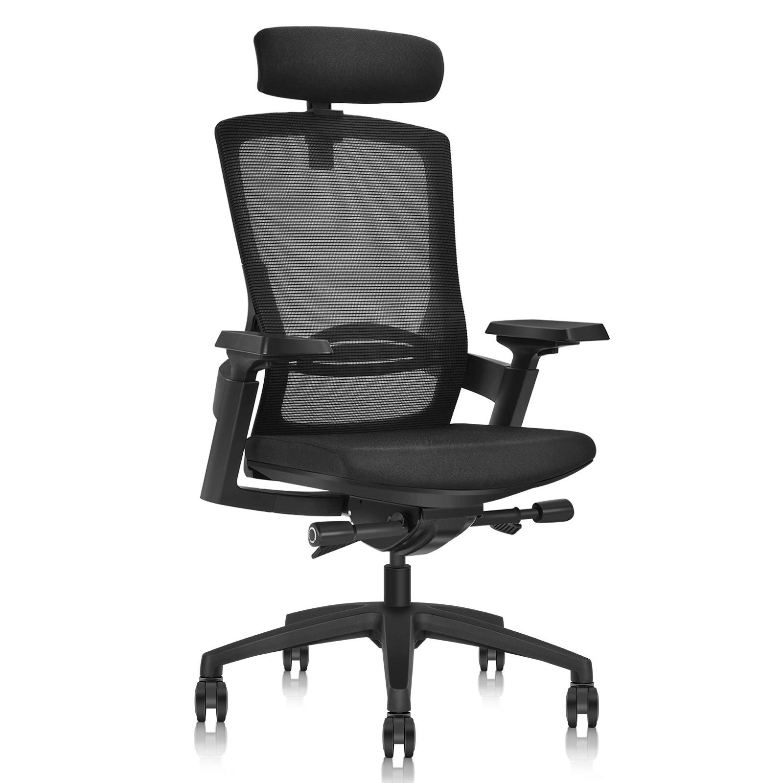 MOOJIRS Ergonomic Office Chair with Adjustable Cushion Depth | Mesh Backrest | Adjustable Lumbar Support | Adjustable 3D Armrest|Adjustable Chair Back Elasticity and Tilt Angle|Standard Carpet Casters