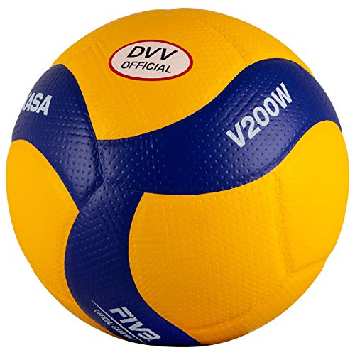 MIKASA Unisex's V200W-DVV Volleybal Ball, Blue Yellow, 5