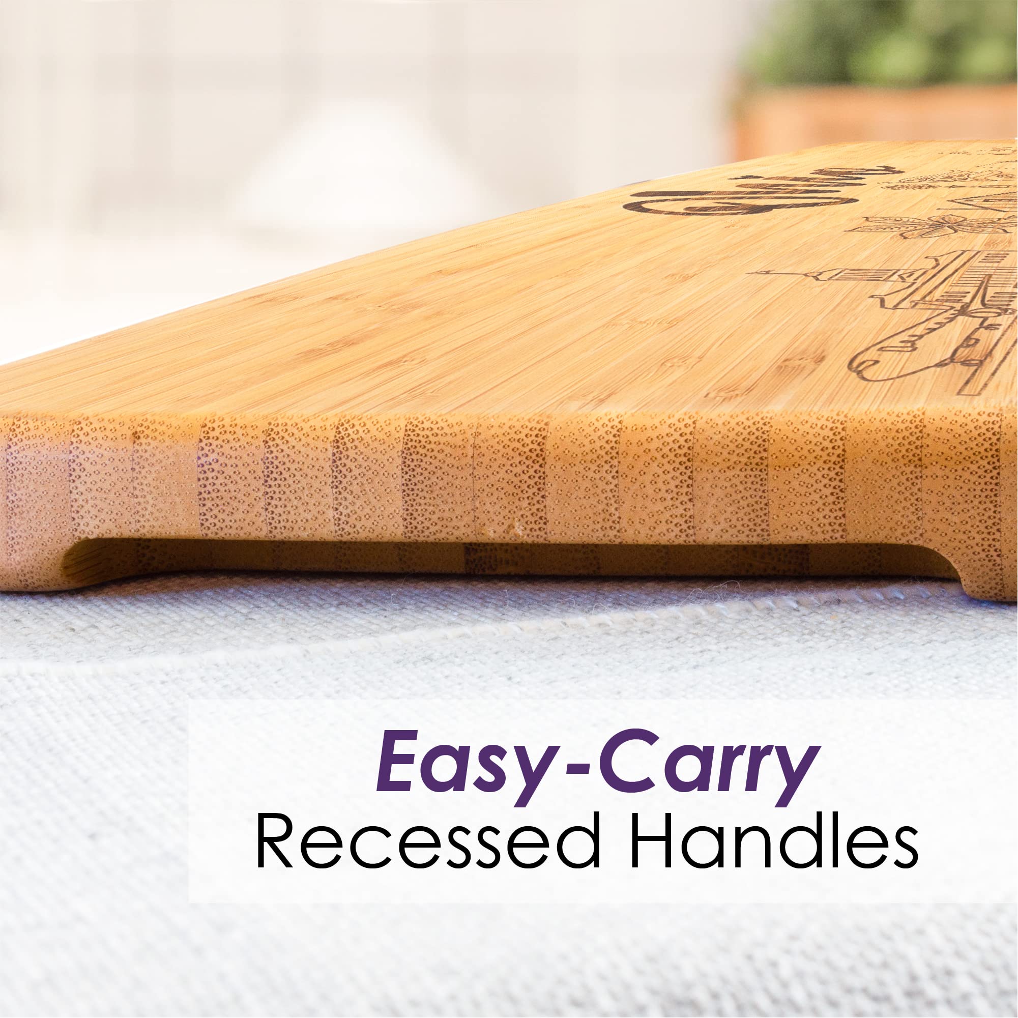 Totally Bamboo Ohio Extra-Large Charcuterie Board and Cheese Plate with Engraved Artwork, 30" x 8.5"