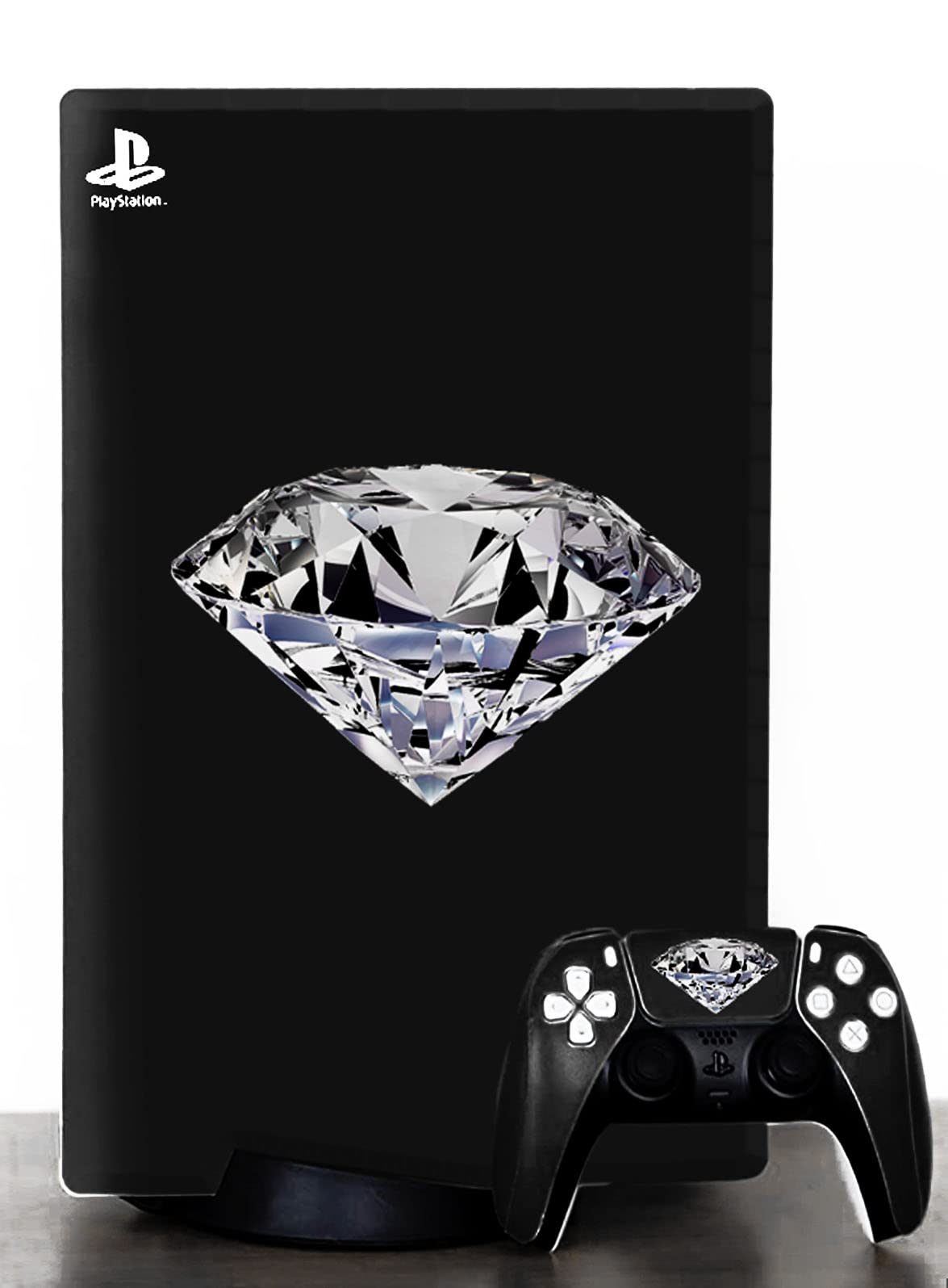 PS5 Skin for Console and Controllers, Disc Edition, (Diamond design) Skin/Wrap Accessories (Diamond) PlayStation 5