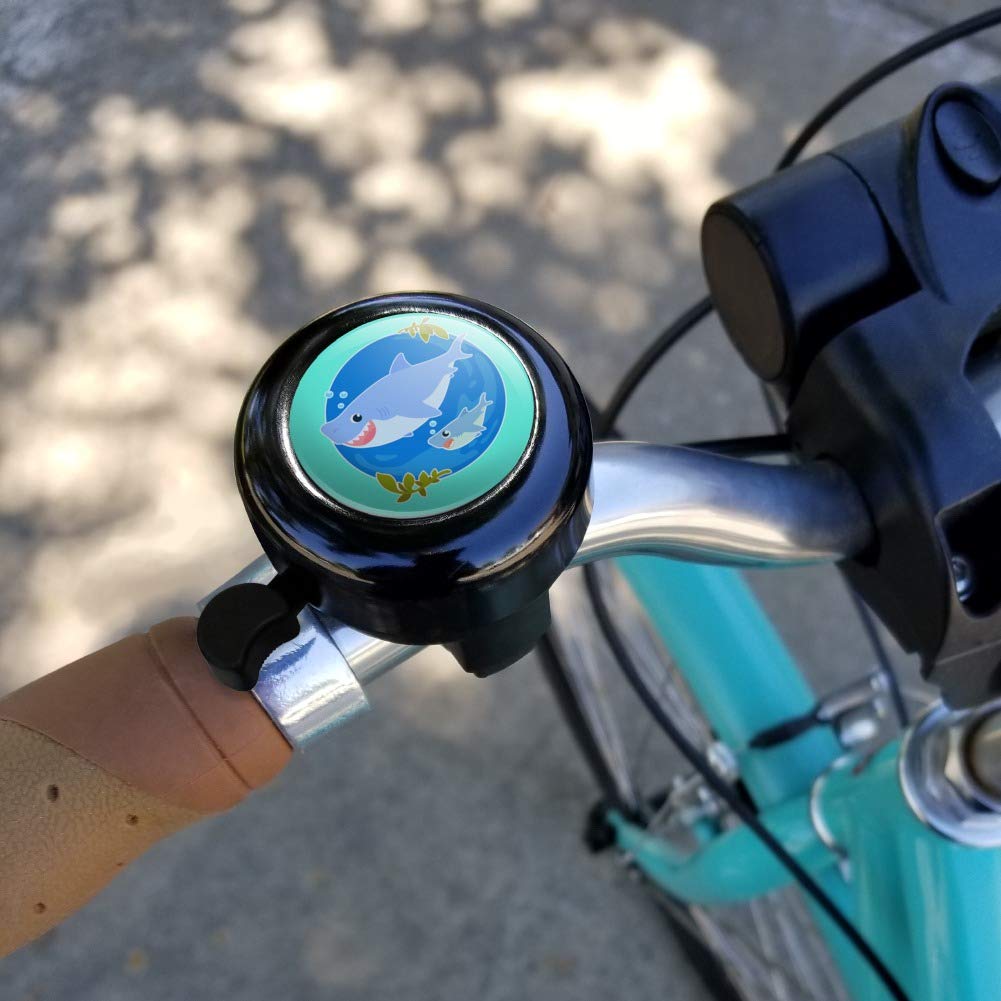 Momma Shark and Baby Swimming in Ocean Bicycle Handlebar Bike Bell