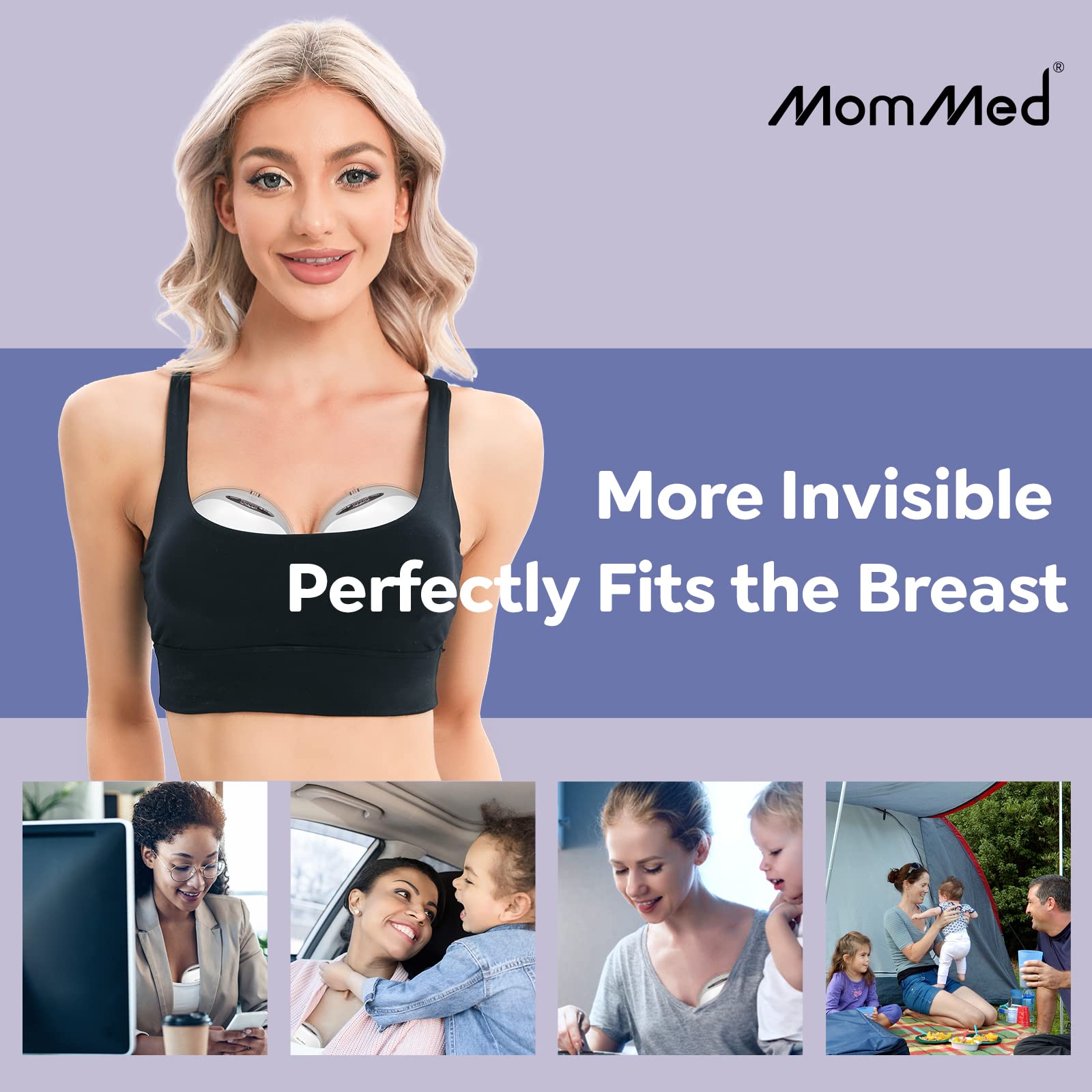 MomMed Double Wearable Breast Pump & Breast Pump Accessories Milk Collector Compatible with MomMed S18/S21