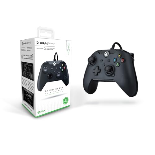PDP Wired Game Controller - Xbox Series X|S, Xbox One, PC/Laptop Windows 10, Steam Gaming Controller - USB - Advanced Audio Controls - Dual Vibration Videogame Gamepad - Raven Black