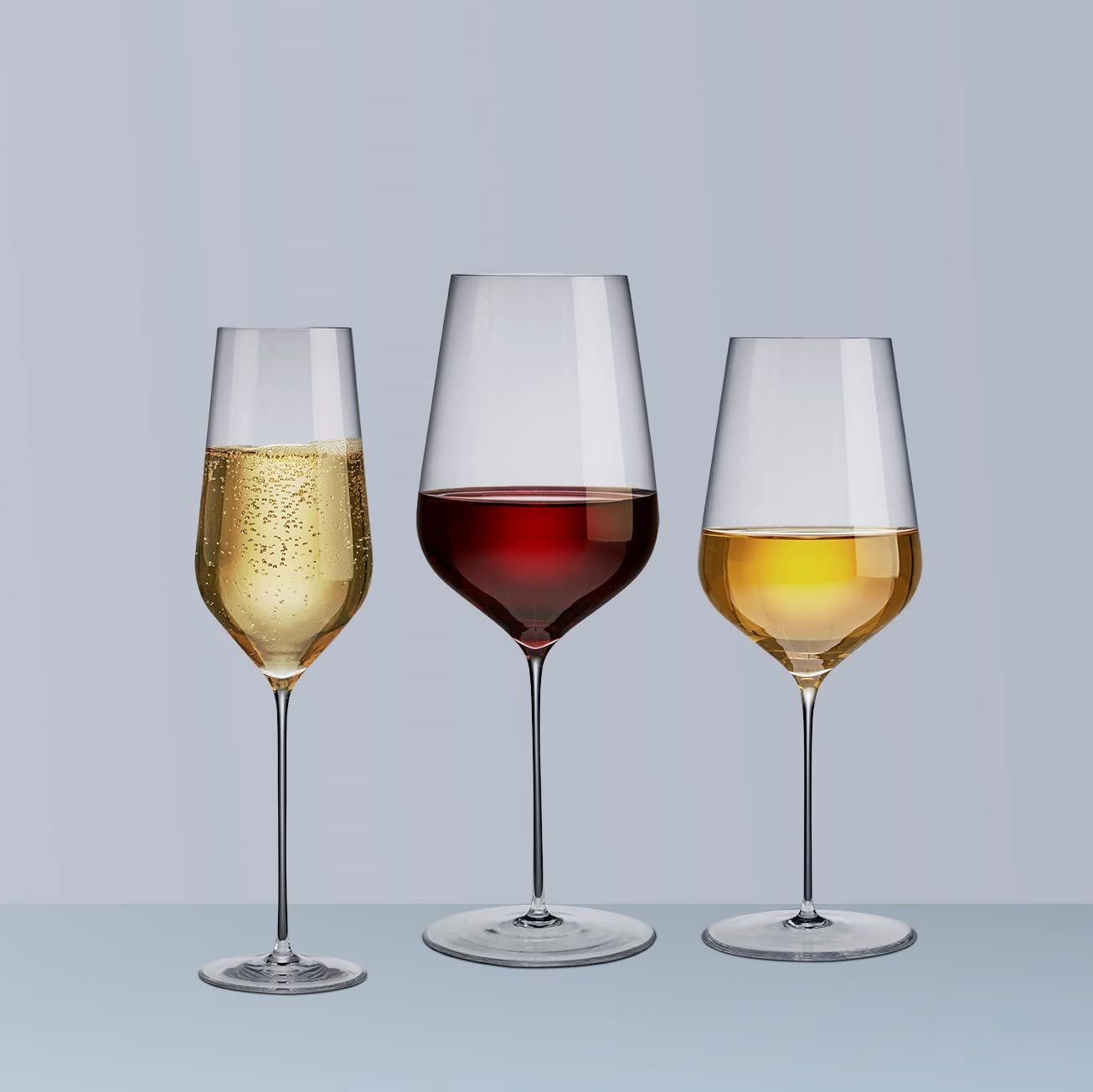 Nude Stem Zero Trio White Wine Glass 14.25 oz, Crystal Clear Wine Glass, | Lead - Free |, Stem Unique Modern Wine Glasses, Perfect for Cocktail