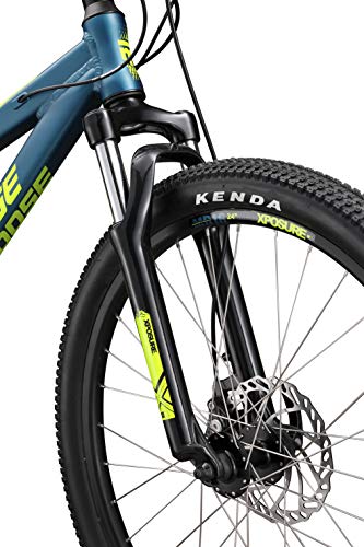 Mongoose Switchback Youth Mountain Bike with 24-Inch Wheels in Navy Blue, Aluminum Hardtail Frame, 8-Speed Drivetrain, and Mechanical Disc Brakes