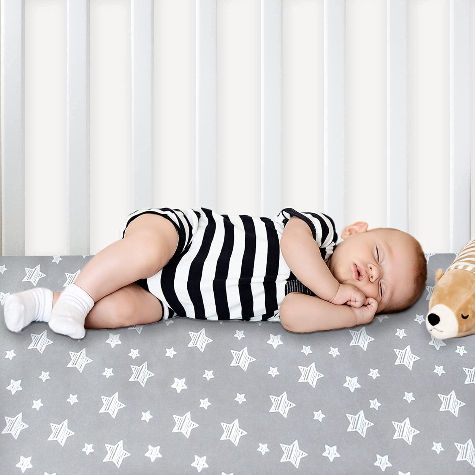 Pack and Play Sheet Quilted, Breathable Thick Playpen Sheets, Lovely Print Mattress Cover, Mini Crib Sheets, 2 Pack Pack and Play Sheets, Stretchy Pack n Play Playard Fitted Sheet