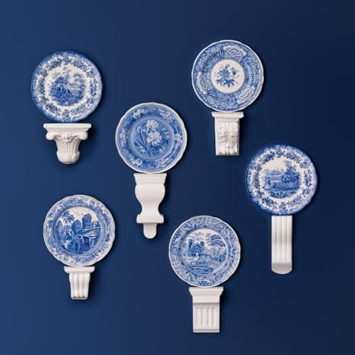 Spode Blue Room Collection Plates | Set of 6 | Dinner, Salad, Pasta, and Appetizer Plate | 10.5-Inch | Fine Earthenware | Microwave and Dishwasher Safe | Made in England (Zoological)