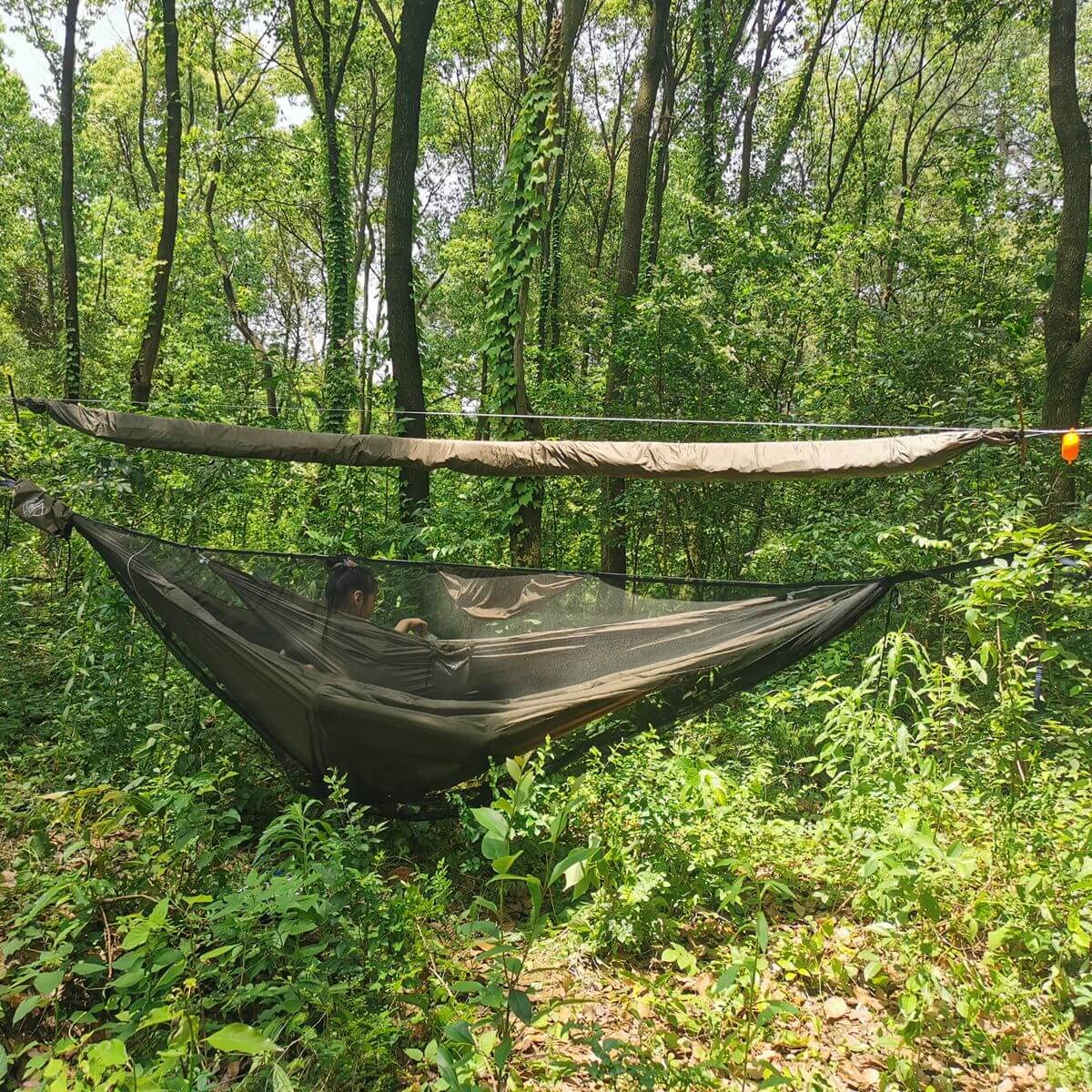 Onewind Tarp Sleeve 12ft, Camping Rain Fly Snakeskin for Tarp Easy Storage and Display, Lightweight and Breathable for Outdoor Camping, Hiking and Backpacking, 6ft×2pieces, OD Green