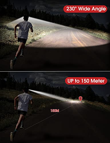 Rechargeable Headlamp【2 Pack】, Rechargeable Head Lamp LED Super Bright HeadLamps for Adults 230° Wide Beam Camping Head Light for Head USB Charging for Camping Accessories, Hardhat Light, Repairing