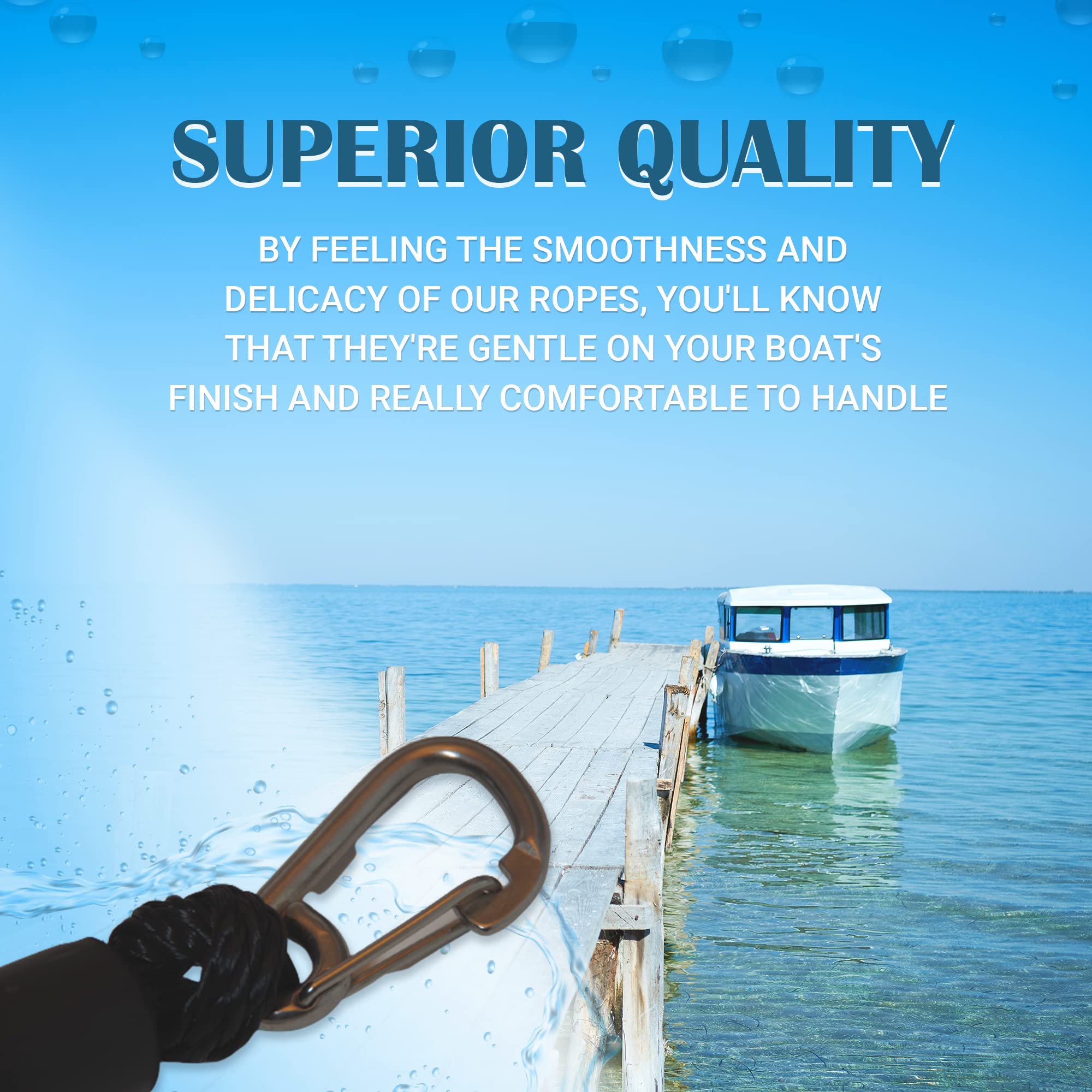 Space Whale’s Bungee Dock Line (2PK) I Highly Effective Bungee Rope I Mooring Line Boat Accessories I 2105lbs Breaking Strength I Elastic Anchoring Rope I Perfect for Boating, Docking