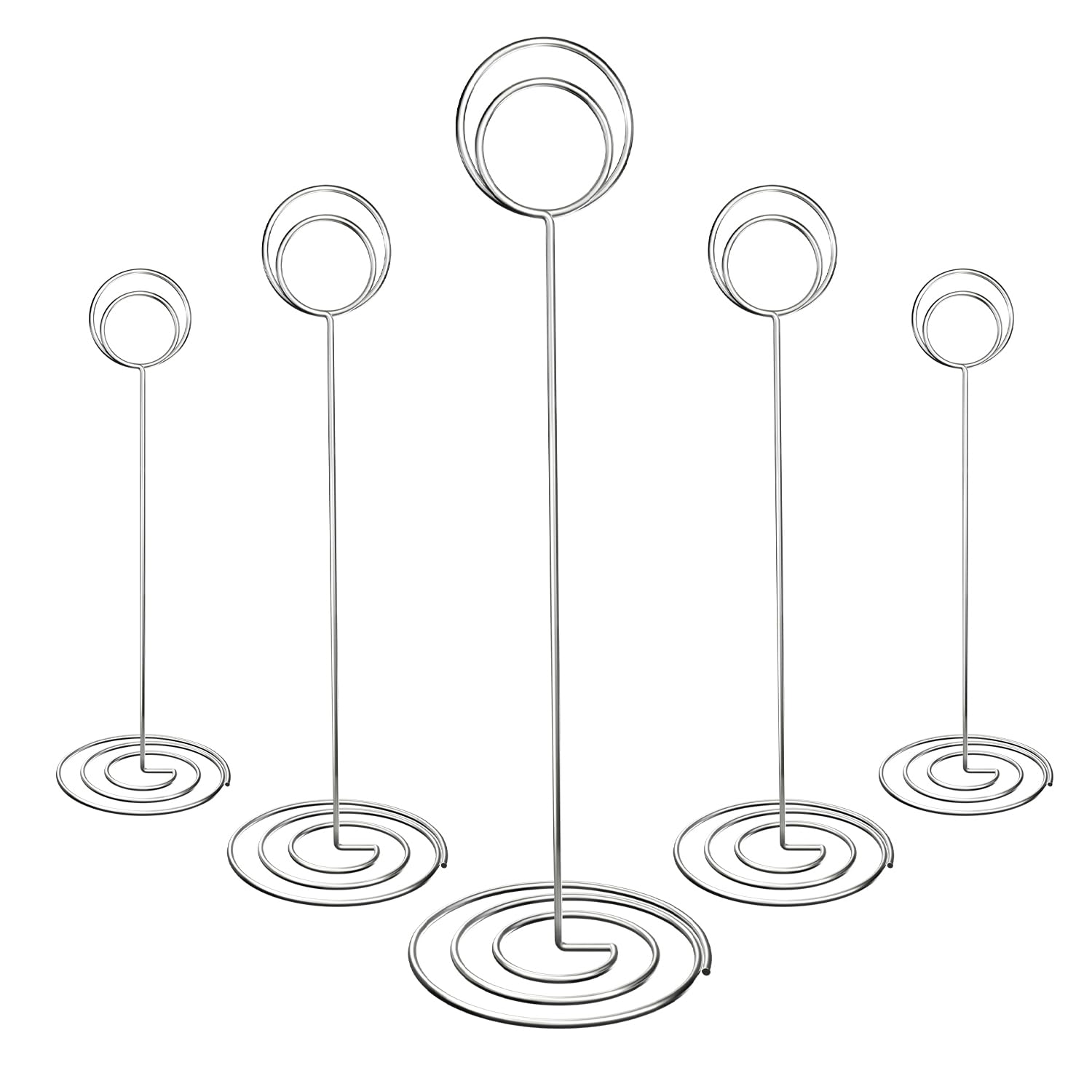 ONIXAR 12 Pack 8.75inch Table Card Holder Stand, Table Number Holders for Memo Notes, Picture Holders for Centerpieces, Table Sign Holders, Place Card Holder for Table Weddings, Restaurants (Silver)