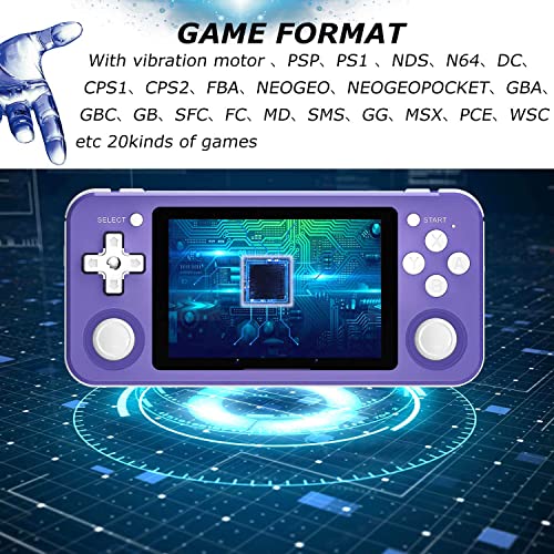 WSXKA Game Console, Retro Game Console Support PSP / PS1 / N64 / NDS Open RK3326 Chip 64G TF Card 2500 Classic Games 3.5 Inch IPS Screen 3500mAh Battery