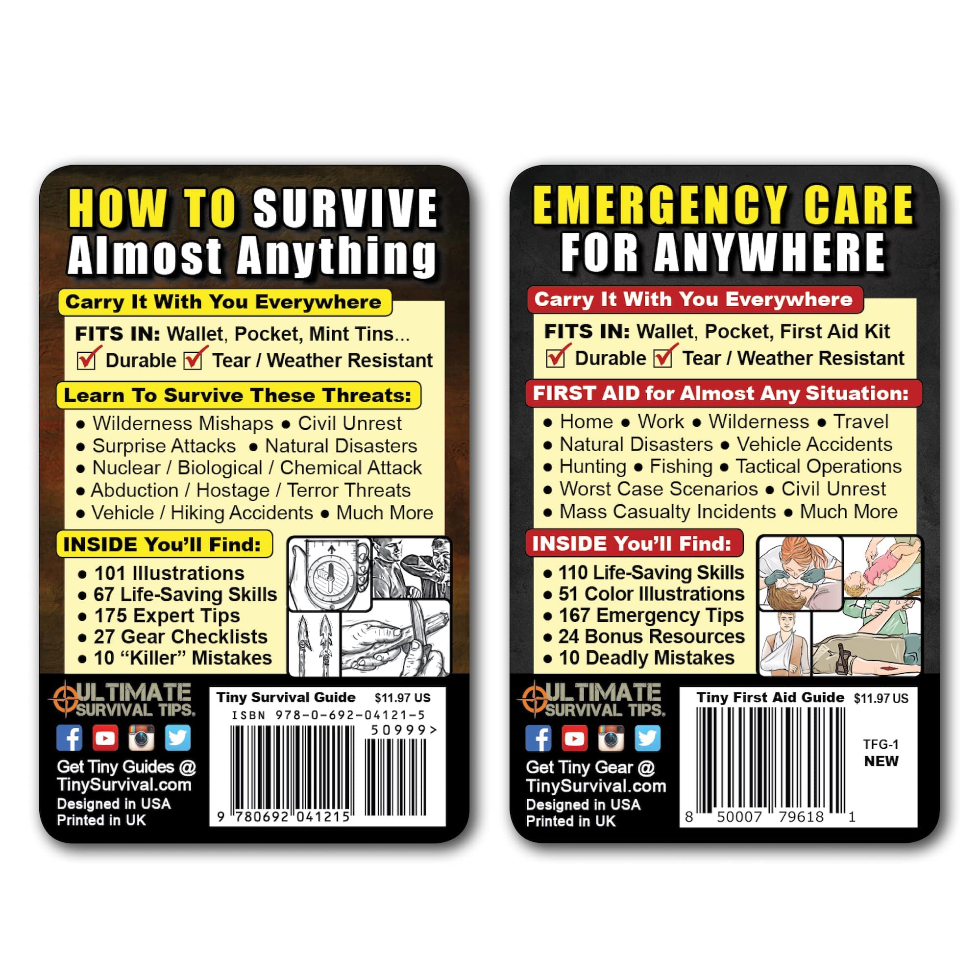 Tiny First Aid Guide: Emergency Medical Care for Anywhere - The Ultimate Step-by-Step, Everyday Carry: Survival Medicine Pocket, Micro-Guide (1 Tiny Guide & 1 Tiny Field Guide)