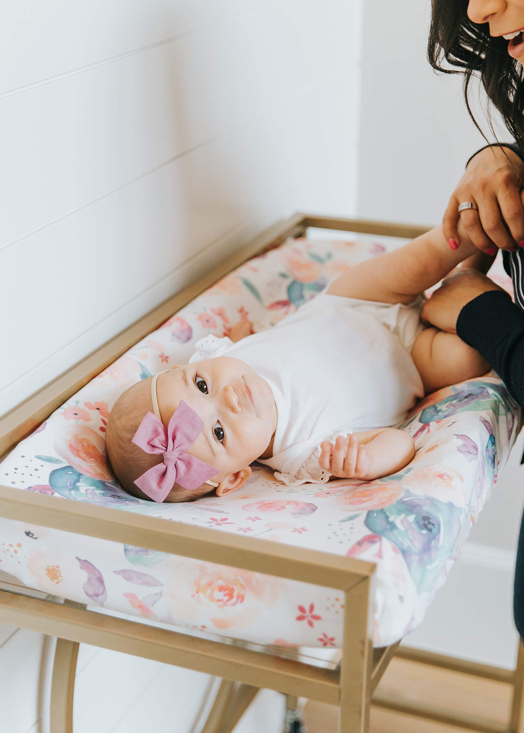 Premium Knit Diaper Changing Pad Cover"Bloom" by Copper Pearl